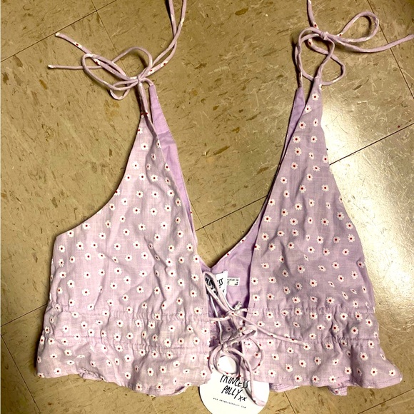 Princess Polly | Tops | Princess Polly Tie Front Cropped Floral Tank ...